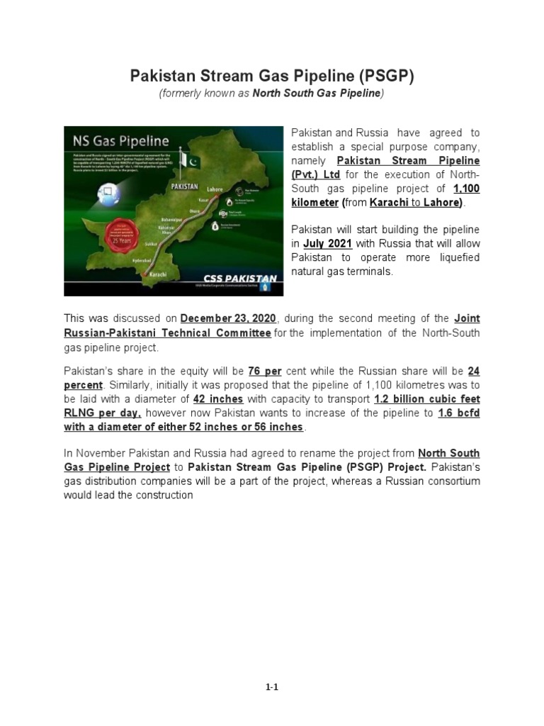 Pakistan Stream Gas Pipeline | PDF