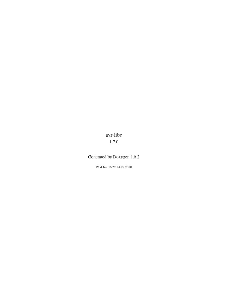 Avr Libc User Manual 170 Pdf C Programming Language Assembly Language 8689