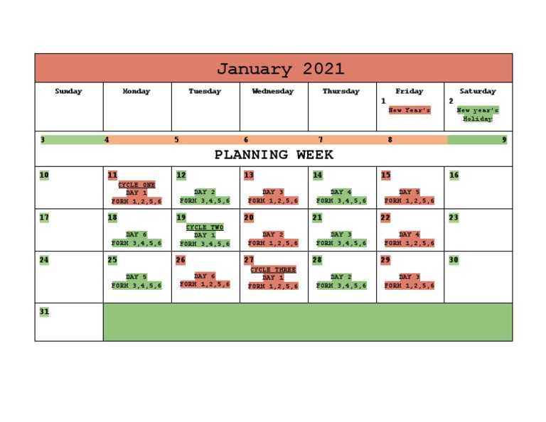 VFCSS January-2021-Schedule PDF | PDF