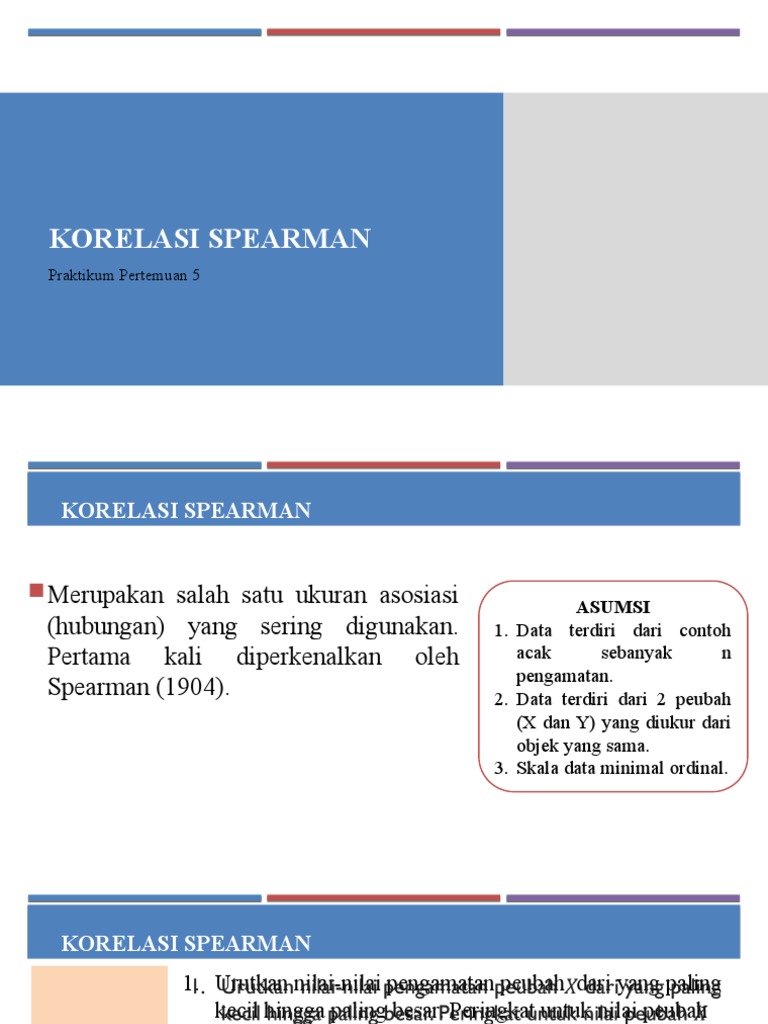 Panduan Korelasi Spearman | PDF