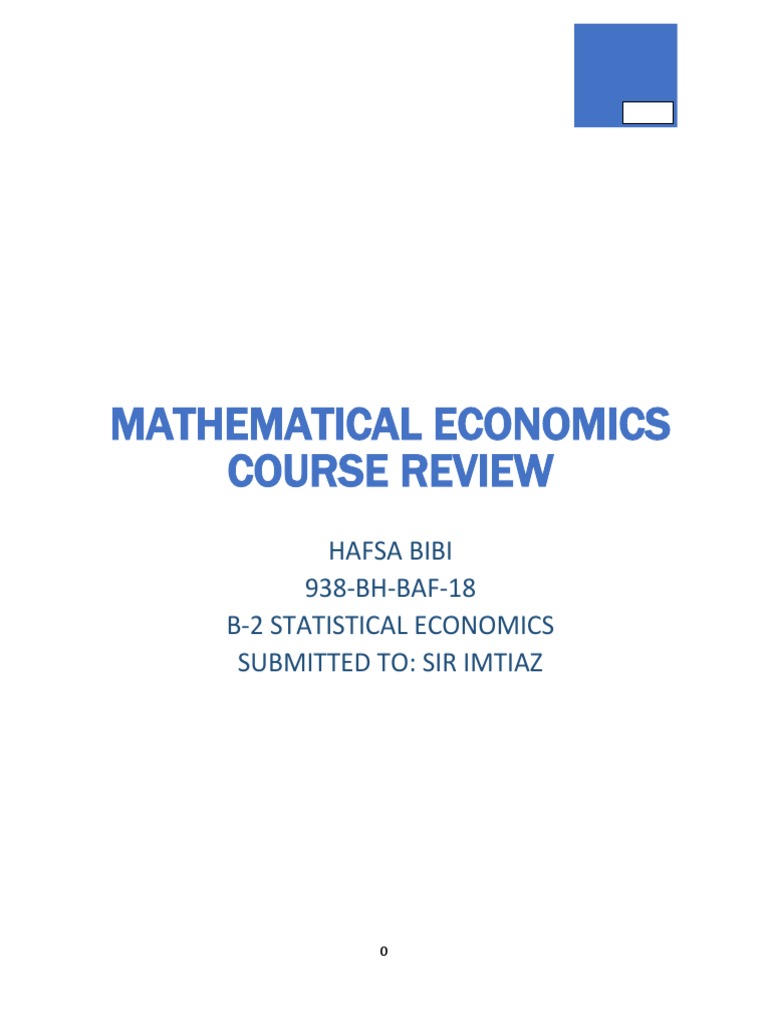 Mathematical Economics | PDF | Determinant | Matrix (Mathematics)