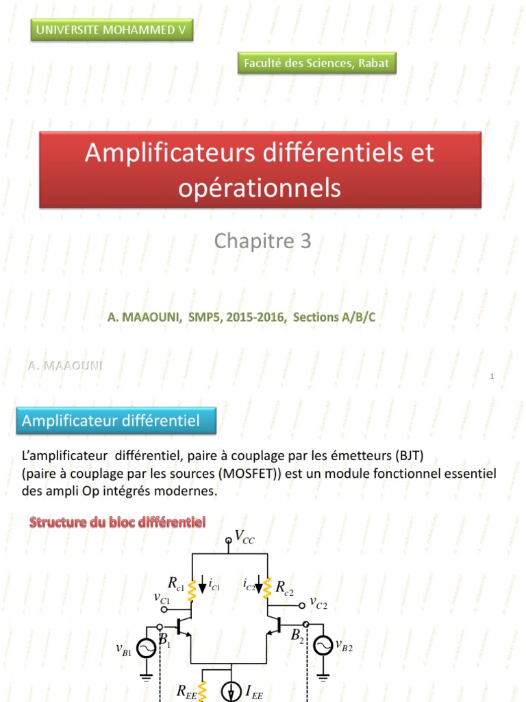 Amplificateurs Différentiels et Opérationnels | PDF | Amplificateur électronique | Amplificateur ...