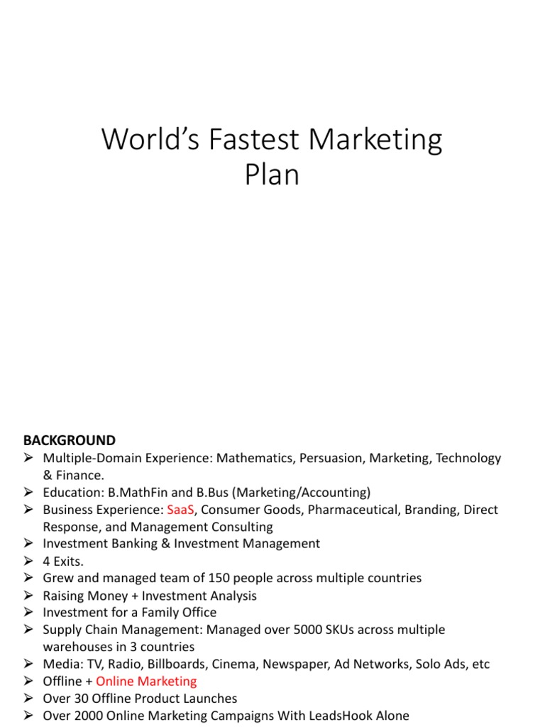 Fast-Track Your Marketing Strategy | PDF | Marketing | Business