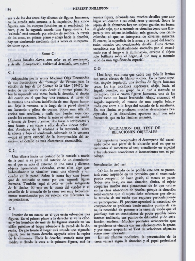 Consigna Test de Phillipson (Manual) | PDF