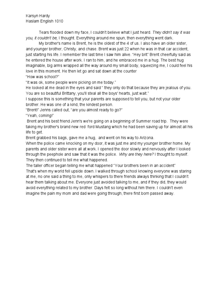 Flash Narrative First Draft | PDF