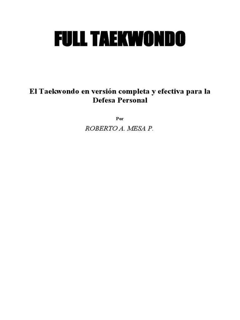 Libro FULL TAEKWONDO | PDF | Bibliografía | Libros