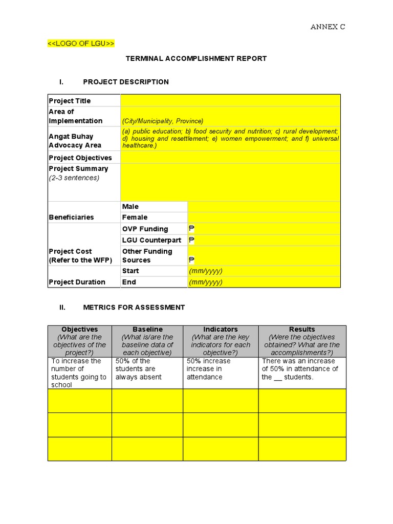 Terminal Report Format | PDF