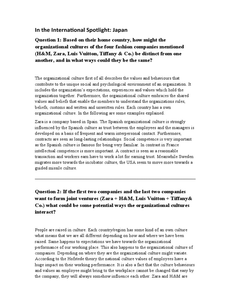 Japan Case Study | Download Free PDF | Organizational Culture | Value ...