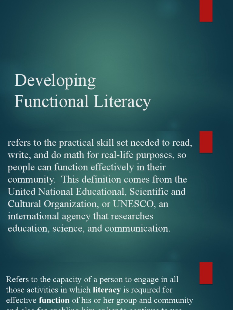 Developing Functional Literacy | PDF | Literacy | Human Nature
