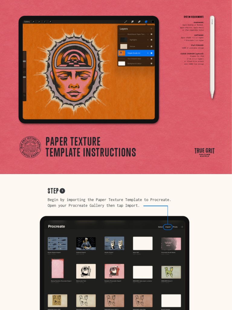 Procreate Paper Texture Template Guide | PDF | I Pad | Apple Inc.