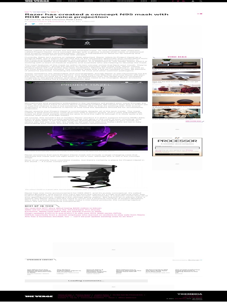 Razer's Project Hazel Is A N95 Respirator That Can Project Your Voice ...