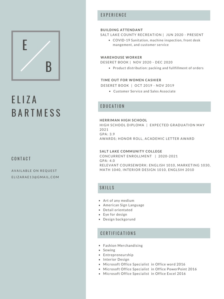 Eliza Resume | PDF | Career & Growth | Business