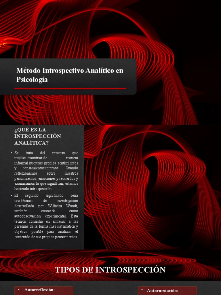 Método Introspectivo Analítico en Psicología | PDF | Interacciones de ...