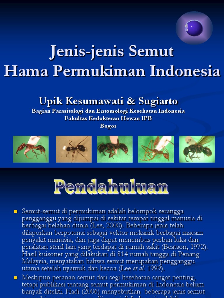 Jenis Jenis Semut Hama Permukiman Indonesia | PDF