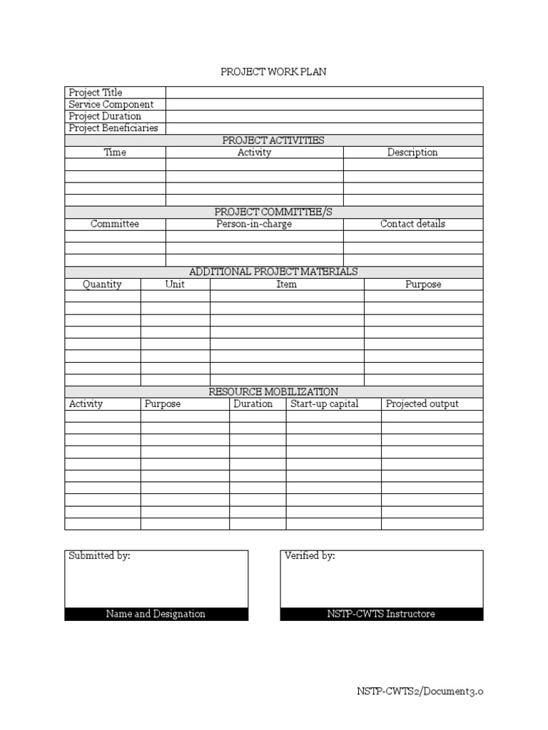 Project Work Plan | PDF