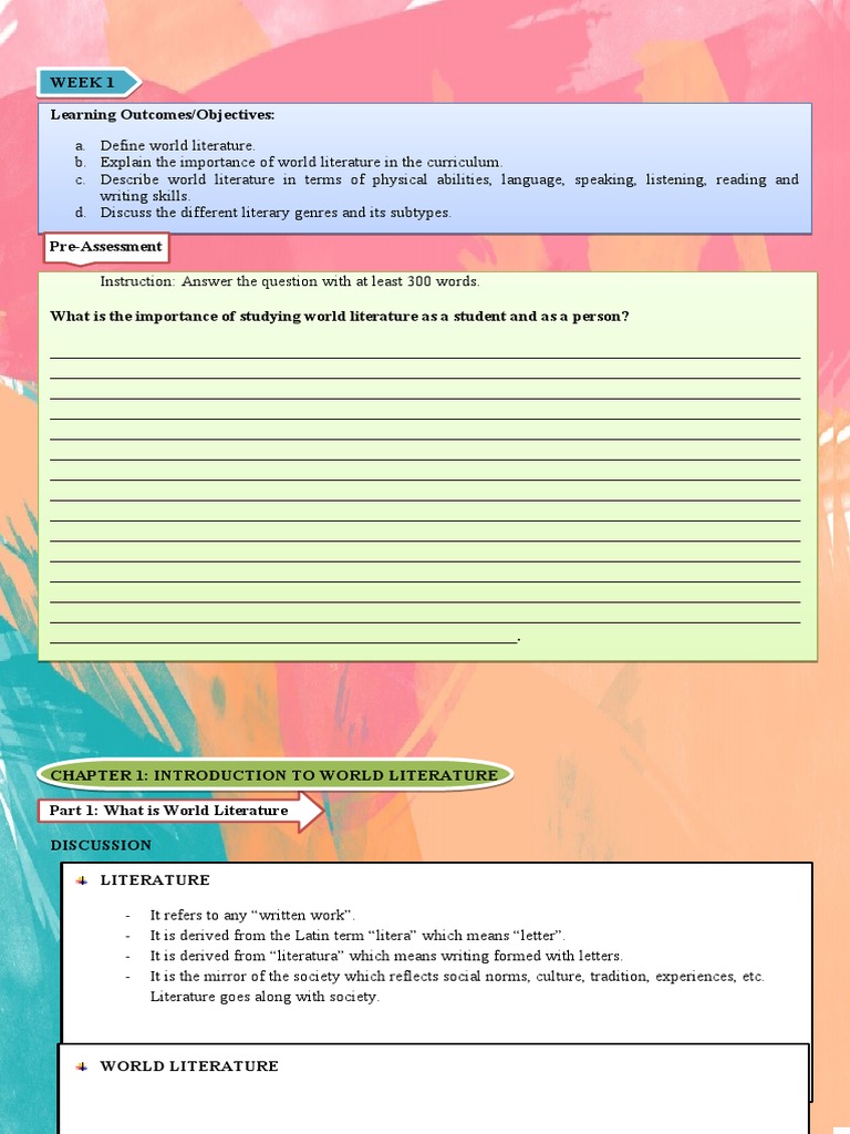 WORLD LITERATURE Module | PDF | Poetry | Socrates