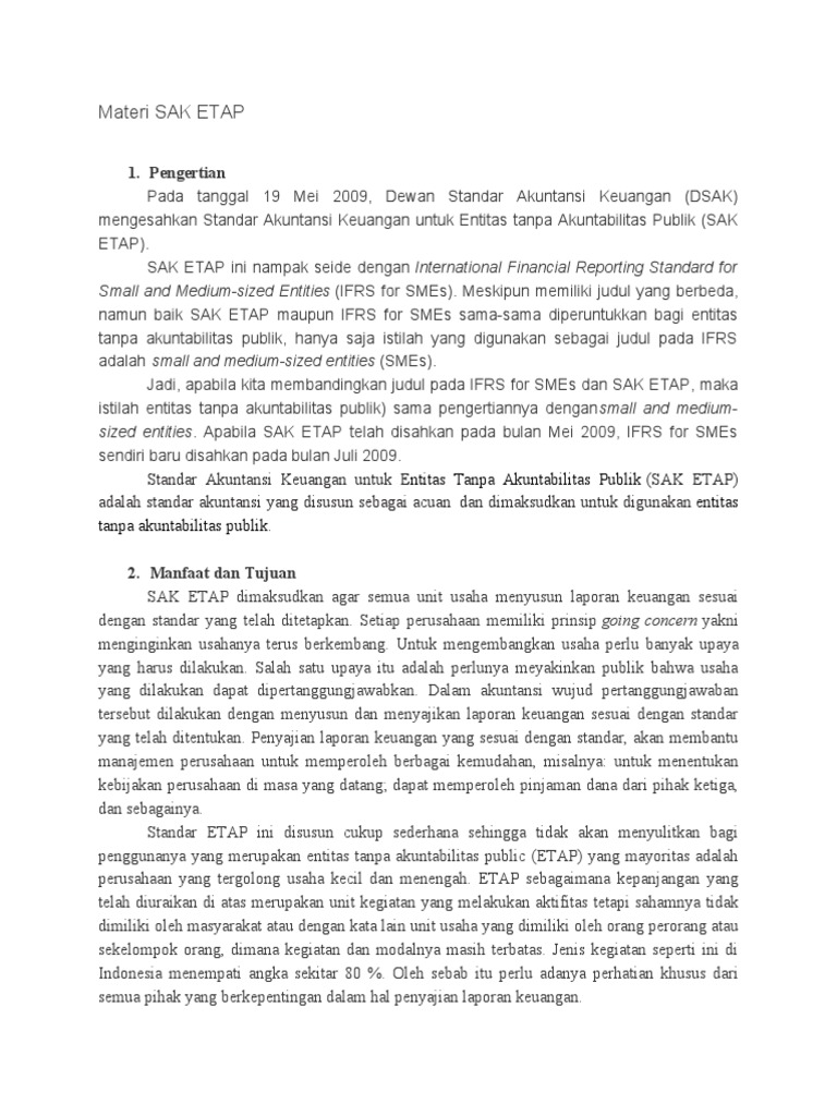 Materi SAK ETAP | PDF