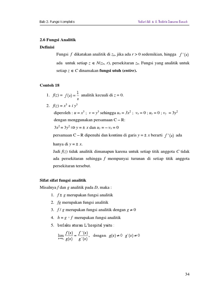 BAB 2c Fungsi Analitik | PDF