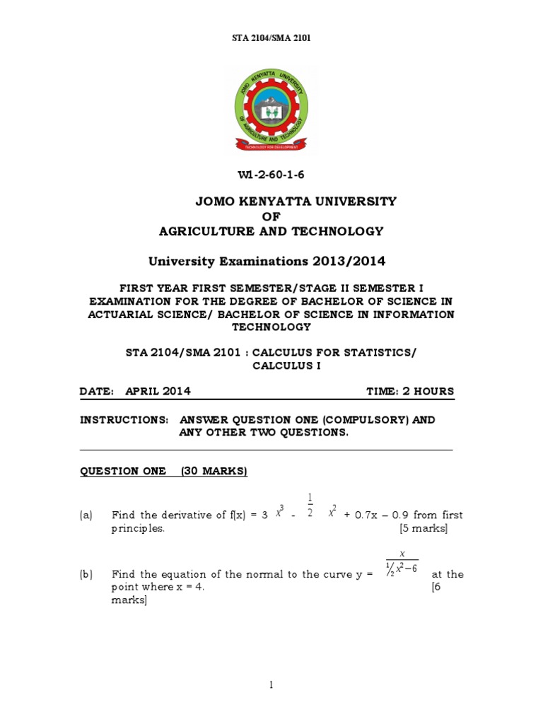 Jomo Kenyatta University OF Agriculture and Technology University ...