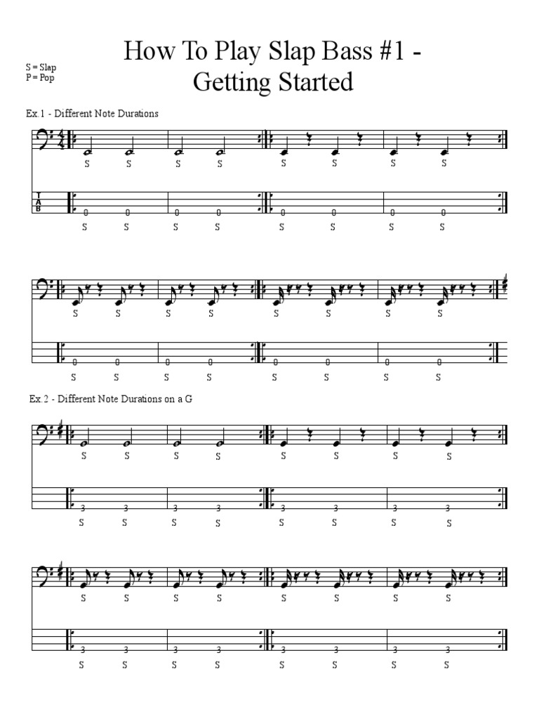 #11how To Play Slap Bass 1 Getting Started PDF | PDF | European Musical ...
