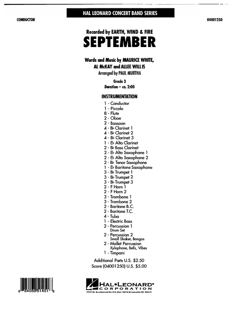 September Earth Wind Fire-總譜 | PDF