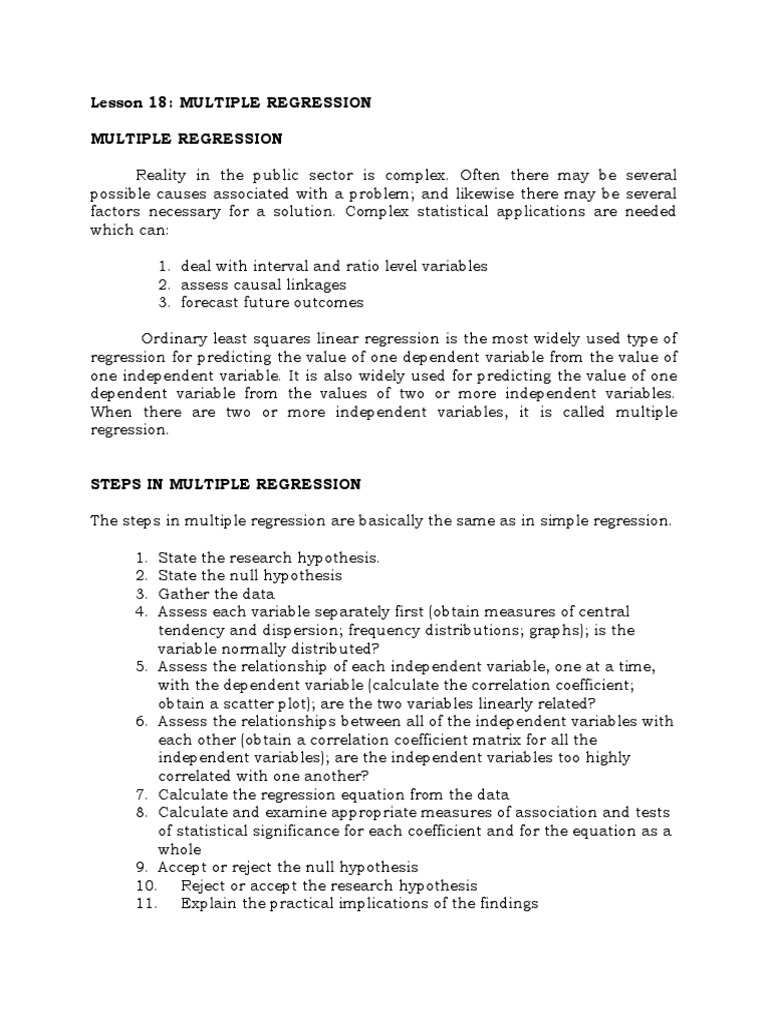 Understanding Multiple Regression Analysis | PDF | Regression Analysis ...