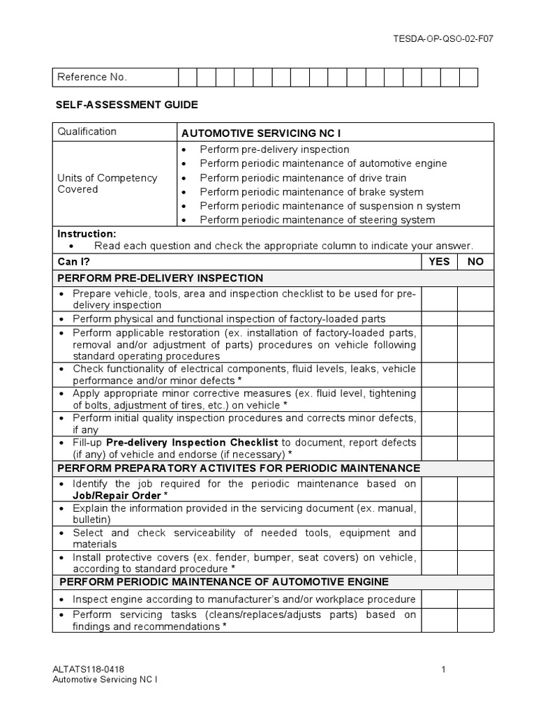 SAG - Automotive Servicing NC I | PDF | Waste Management | Vehicles