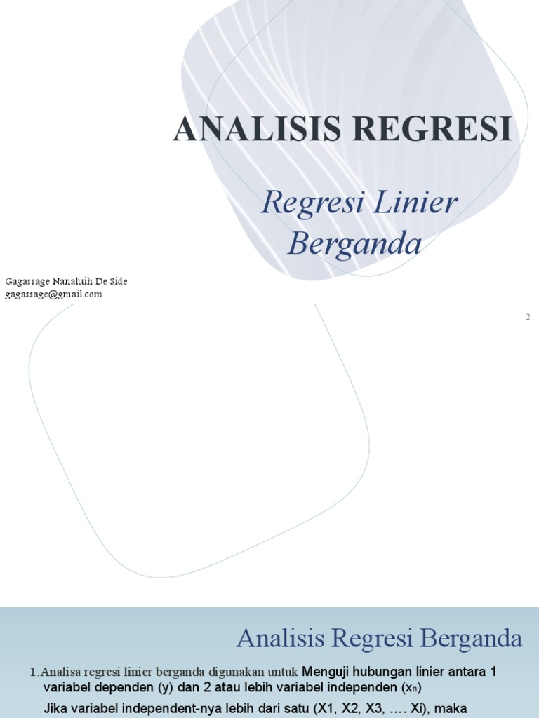 Analisis Regresi Linier Berganda | PDF | Metode & Bahan Ajar