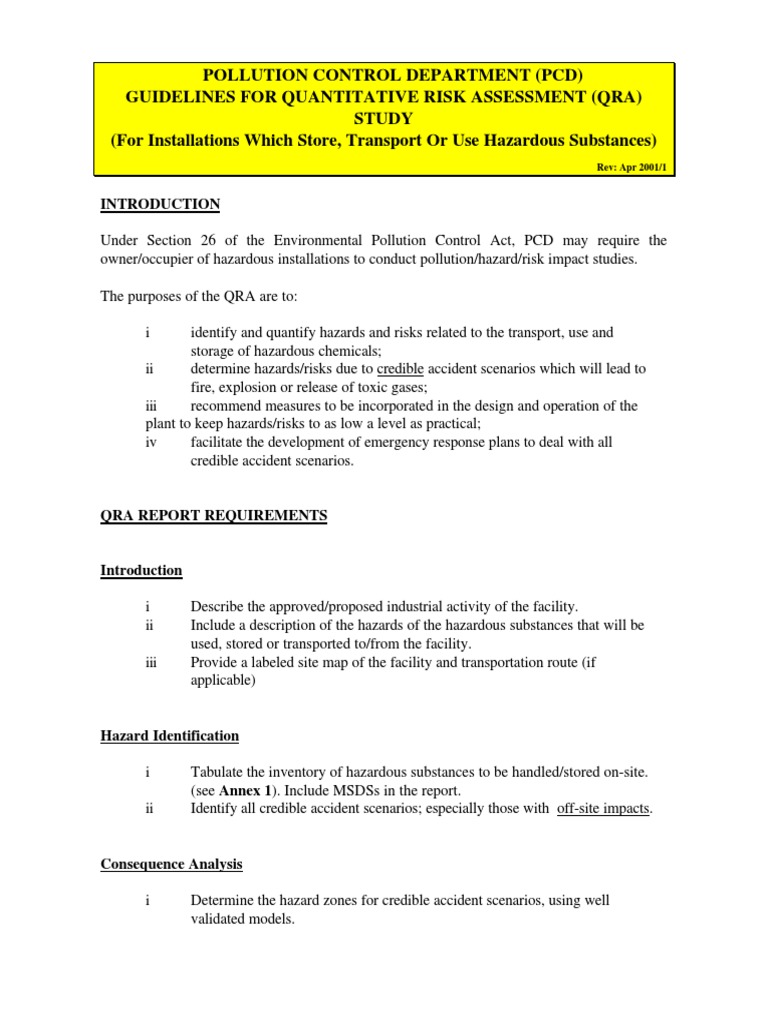 PCD - Guideline For Qualiy Risk Assessement (For Installation of ...