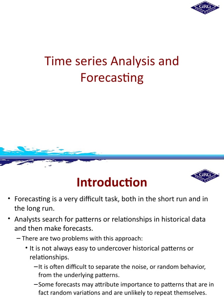 Session 6,7 - Timeseries Analysis and Forecasting | PDF | Forecasting ...