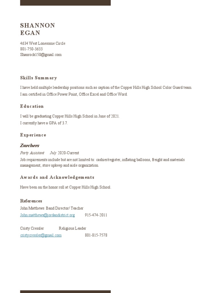 Shannon Resume | PDF