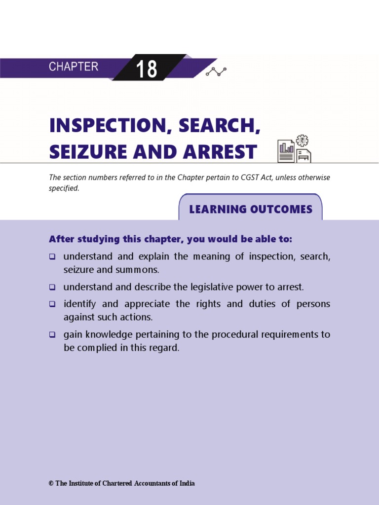 Inspection, Search, Seizure and Arrest: Learning Outcomes | PDF ...