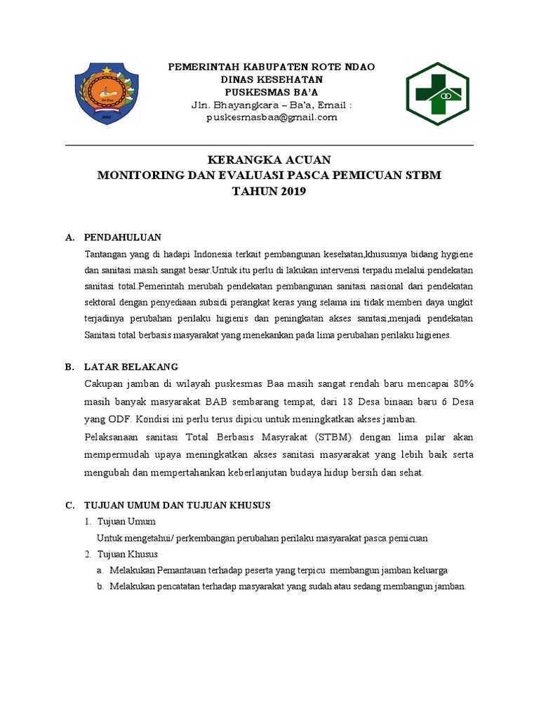 Monev STBM Pasca Pemicuan 2019 | PDF | Kesehatan Holistik