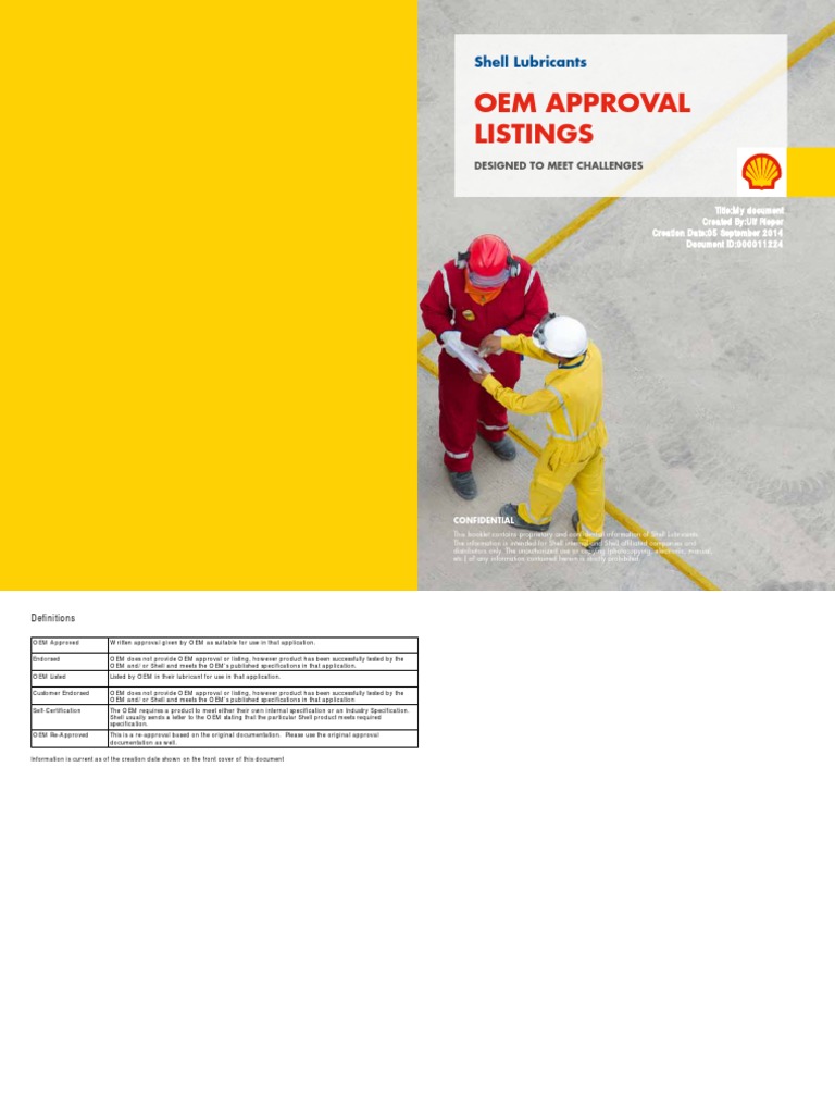 Oem Approval Listings: Shell Lubricants | PDF | Companies | Industries