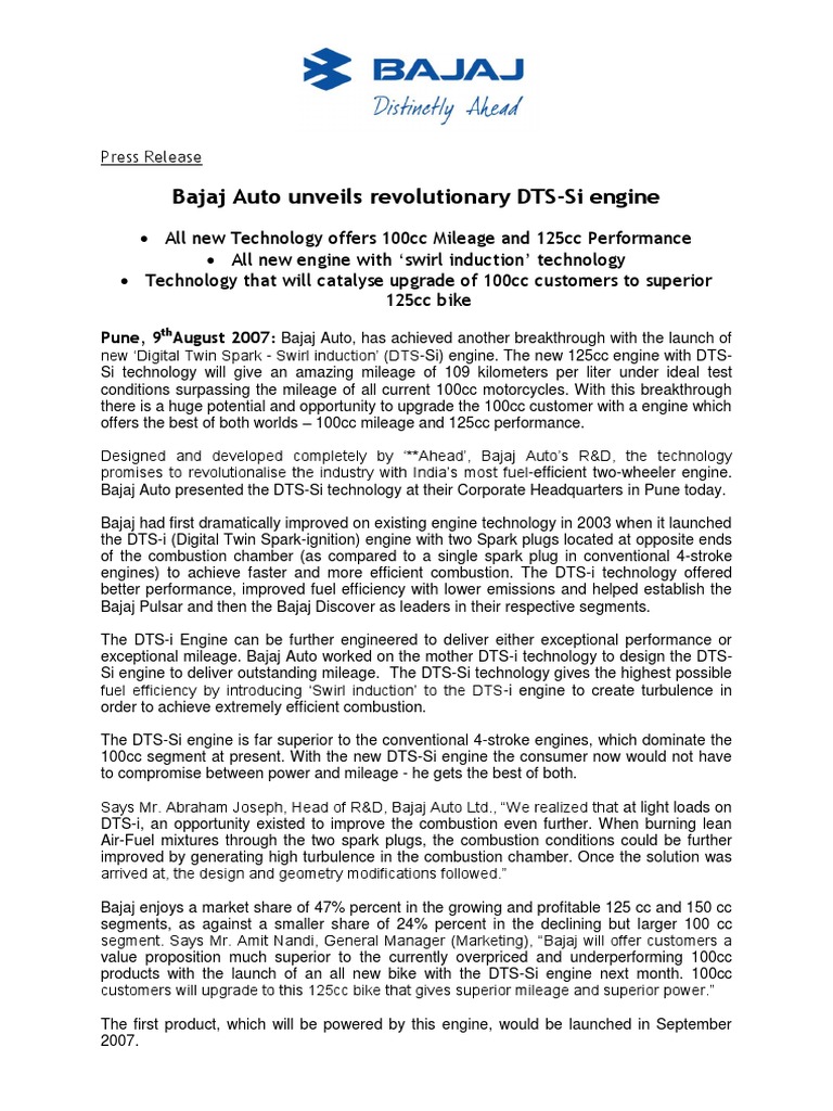 KG DTS-Si Engine Release | PDF | Engine Technology | Machines