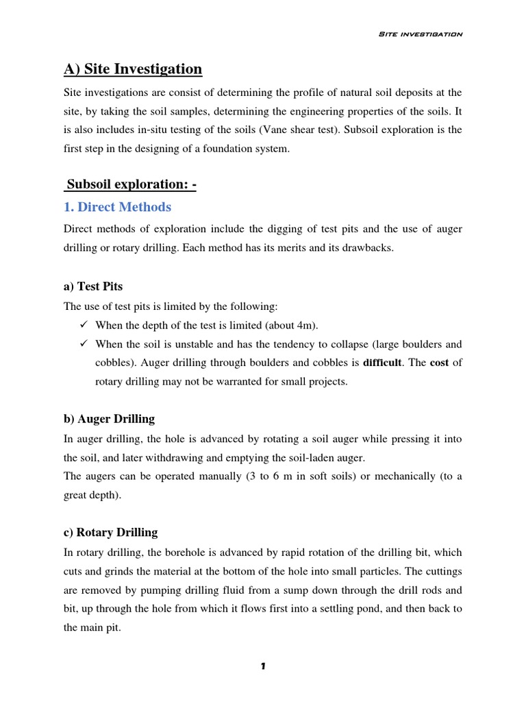 02 Site Investigation | PDF | Civil Engineering | Natural Materials