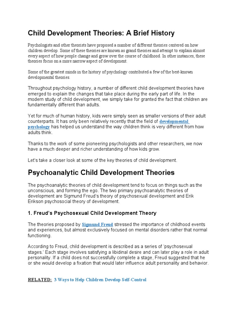 Overview of Child Development Theories | PDF | Child Development ...