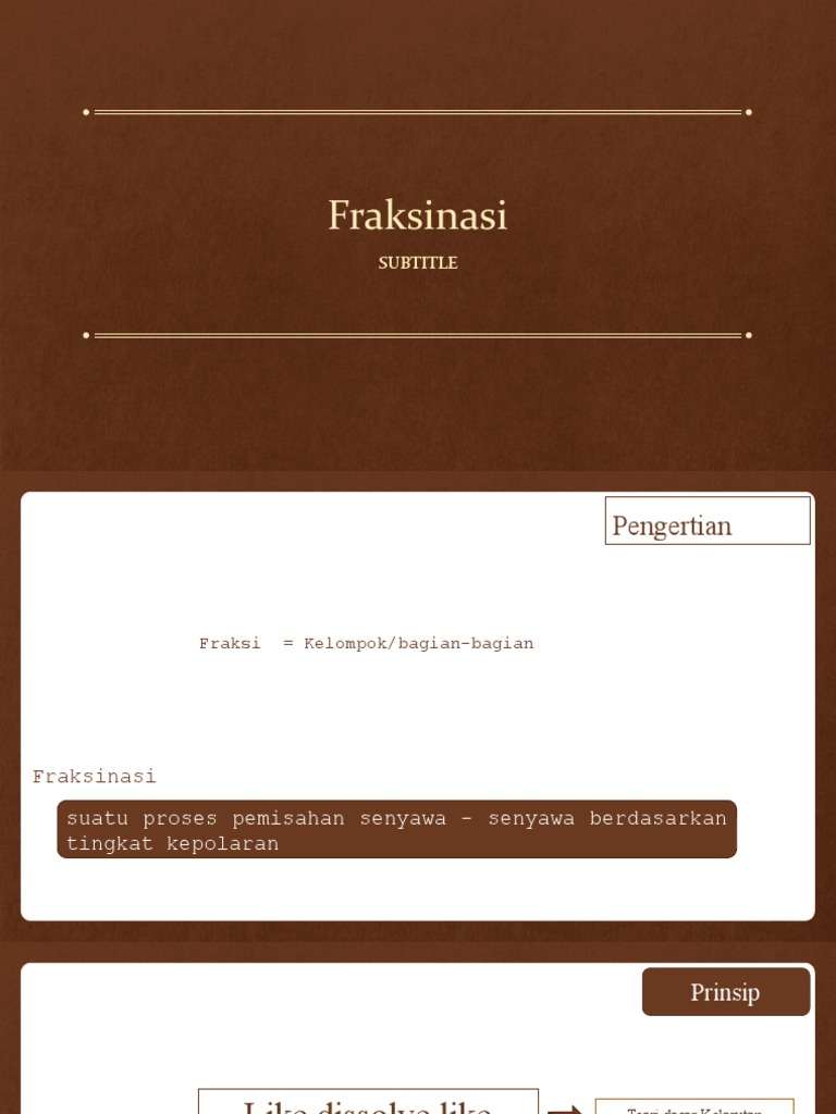 Fraksinasi: Prinsip dan Metode Pemisahan | PDF | Sains & Matematika ...