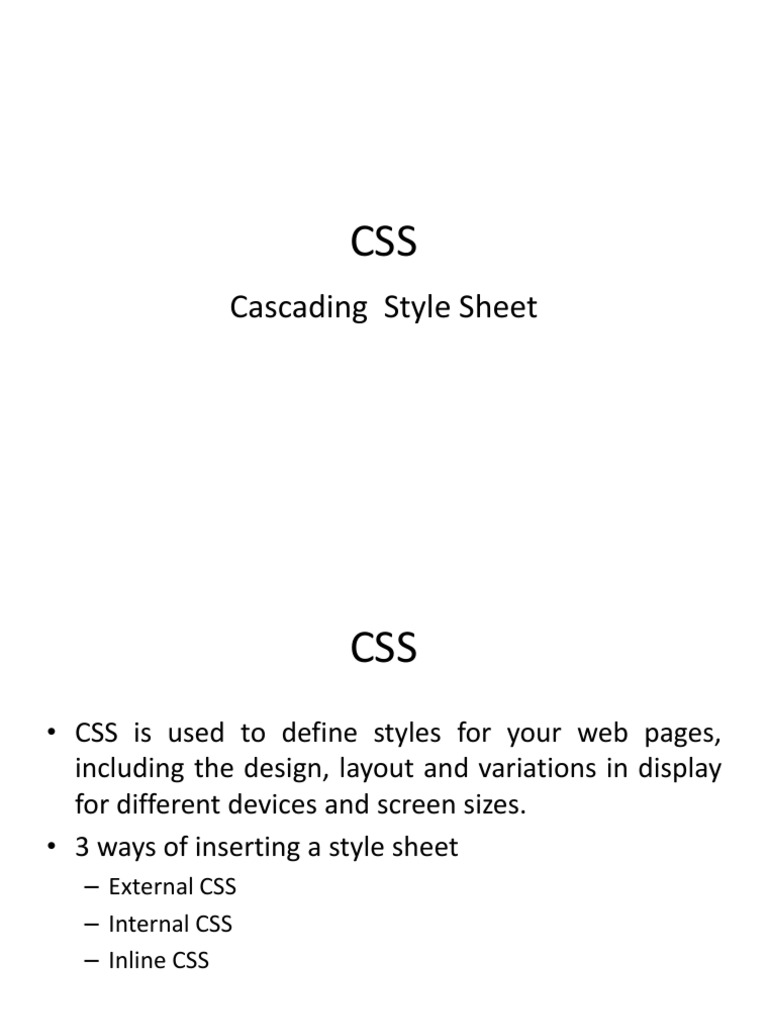 An In-Depth Guide to Cascading Style Sheets (CSS) | PDF | Html | Html ...