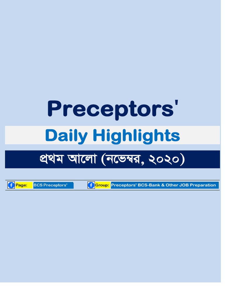 Preceptors' Daily Highlights (November, 2020) | PDF | Finance & Money ...