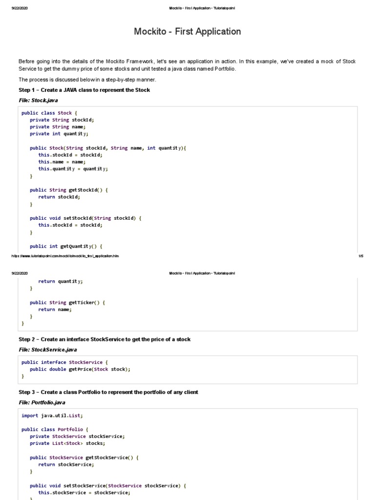 Mockito - First Application - Tutorialspoint | PDF | Java (Programming Language) | Object ...