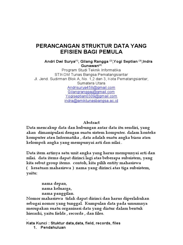 Struktur Data Efisien untuk Pemula | PDF | Metode & Bahan Ajar | Sains ...