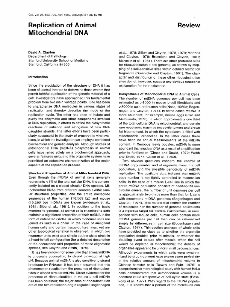 Jurnal Pembanding | PDF | Mitochondrial Dna | Dna Replication