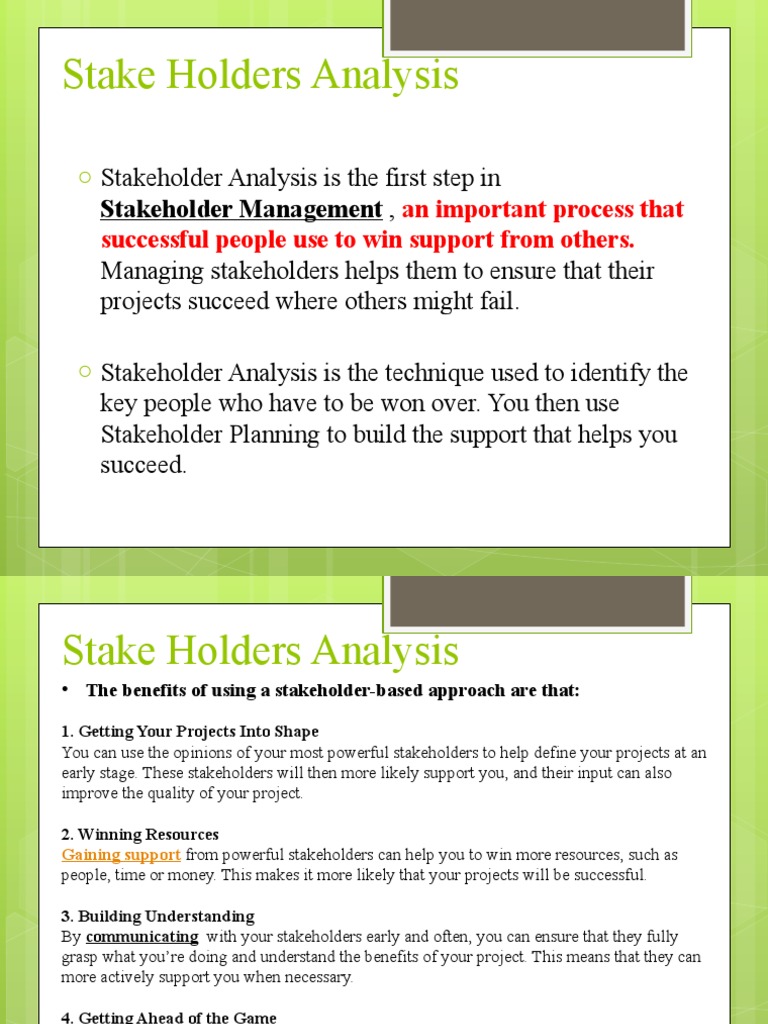 Stakeholders Analysis (Studied) | PDF | Stakeholder (Corporate ...