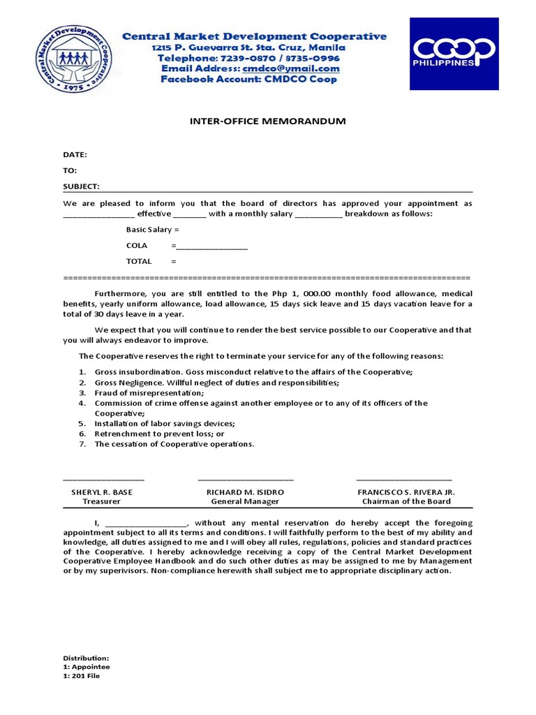 Inter-Office Memorandum: Date: TO: Subject | PDF