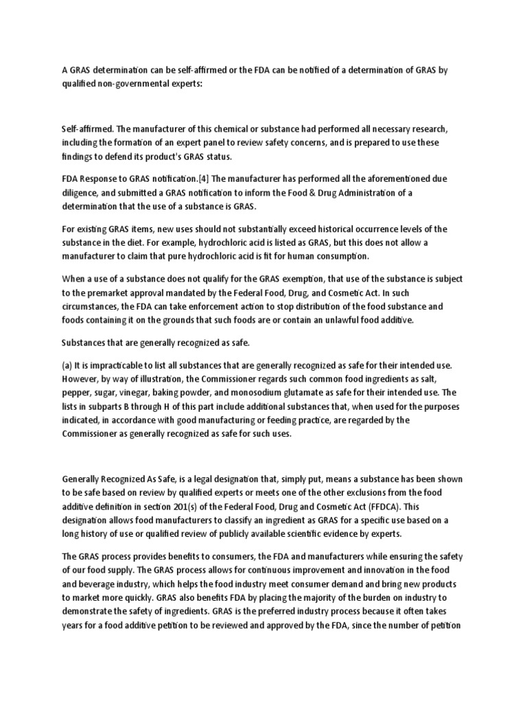 A GRAS determin-WPS Office | PDF | Federal Food | Food And Drug ...