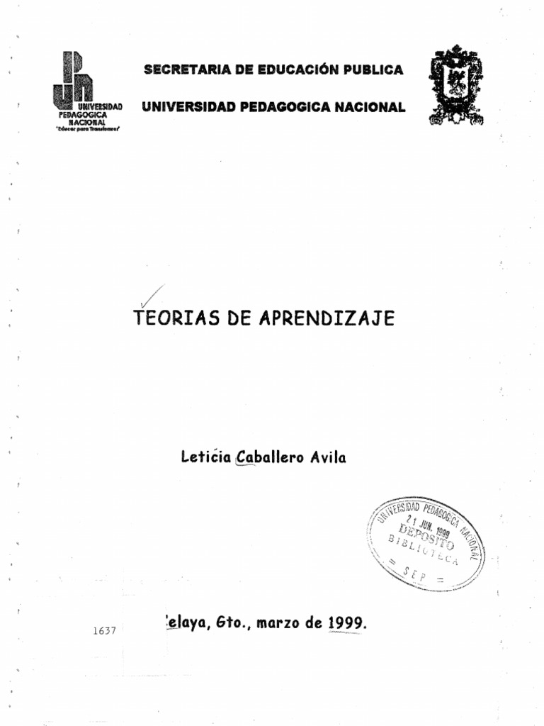 Teorias Del Aprendizaje UPN PDF | PDF