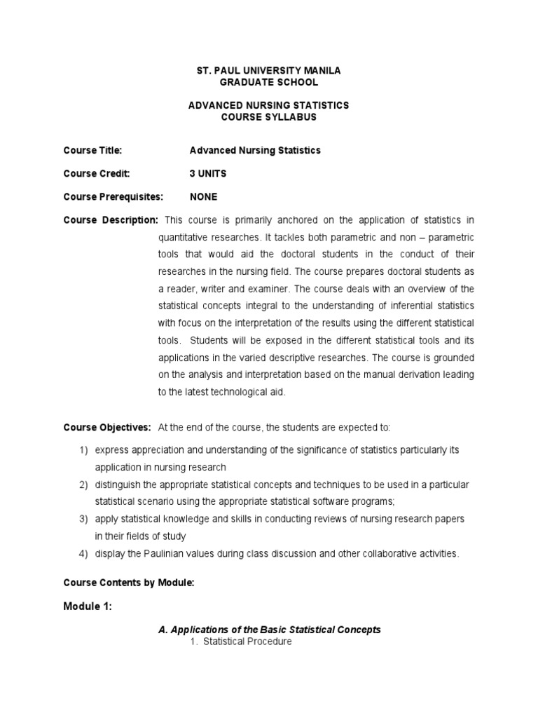 15 Module in ADV NURSING STAT | PDF | Correlation And Dependence ...