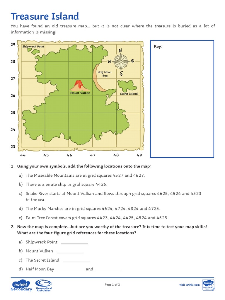 Treasure Island Activity Sheet | PDF