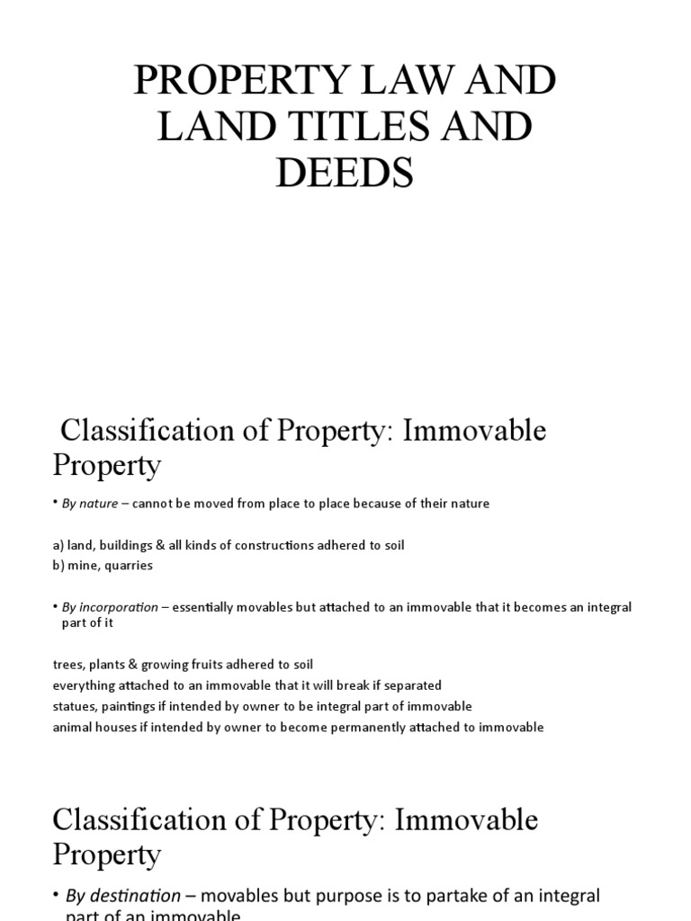 Property Law and Land Titles and Deeds | PDF | Concurrent Estate | Possession (Law)